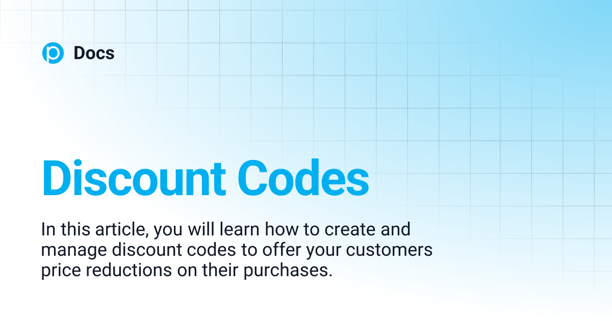 Discount Codes | ENGLISH | Docs