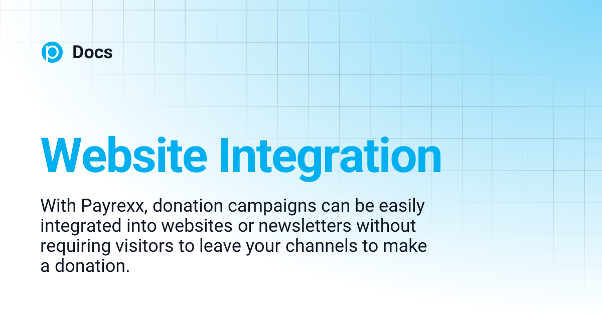 Website Integration | ENGLISH | Docs