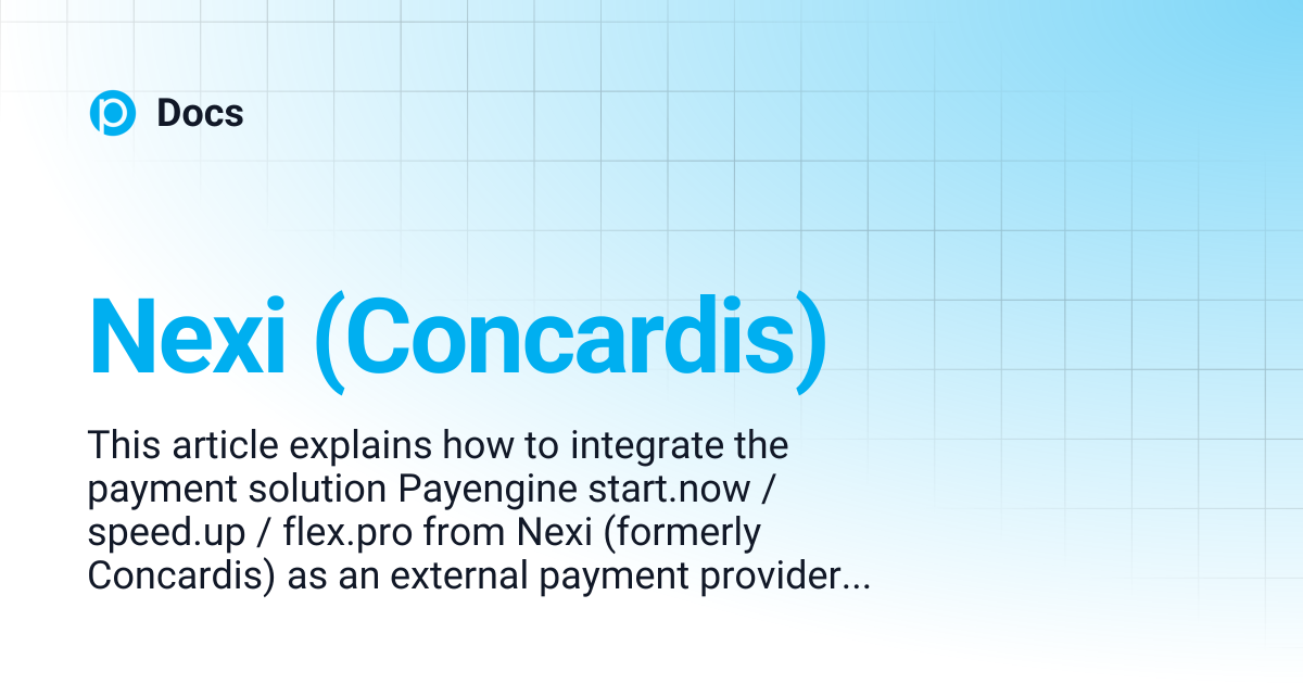 Nexi (Concardis) | ENGLISH | Docs