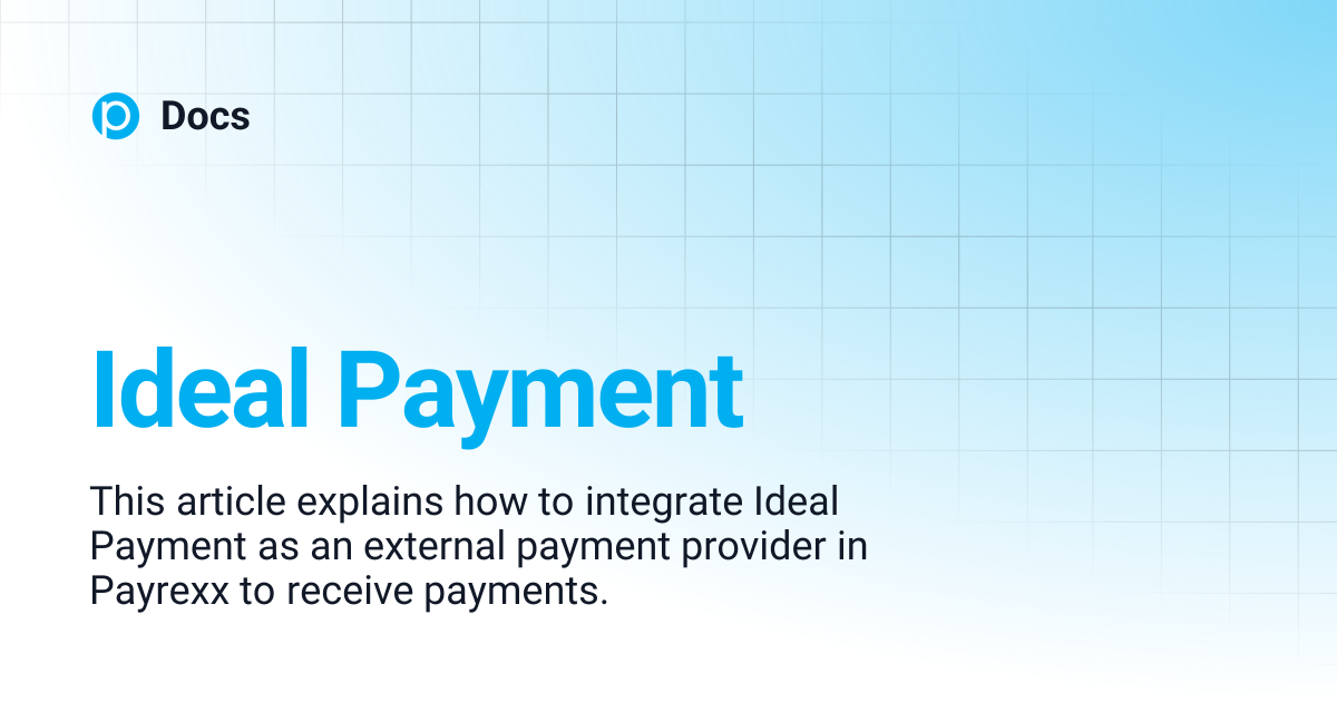 Ideal Payment | ENGLISH | Docs