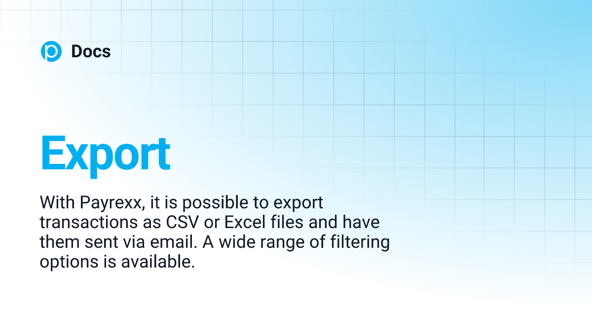 Export | Docs