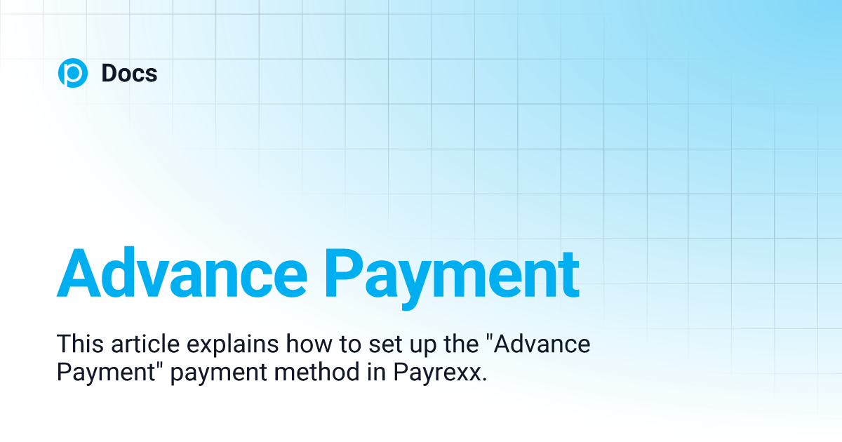 Advance Payment | Docs