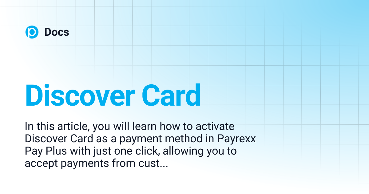Discover Card | Docs