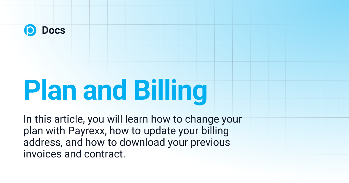 Plan and Billing | Docs