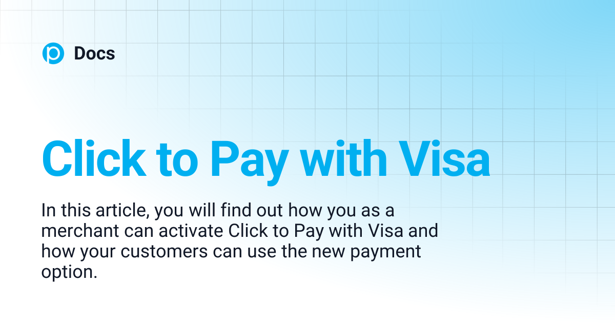 Click to Pay with Visa | ENGLISH | Docs