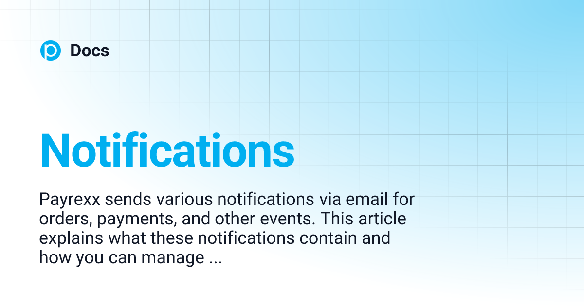 Notifications | Docs