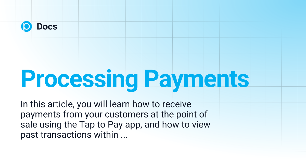 Processing Payments | Docs