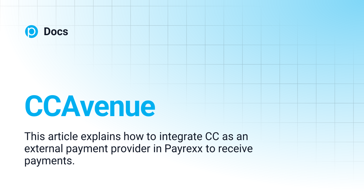 CCAvenue | ENGLISH | Docs