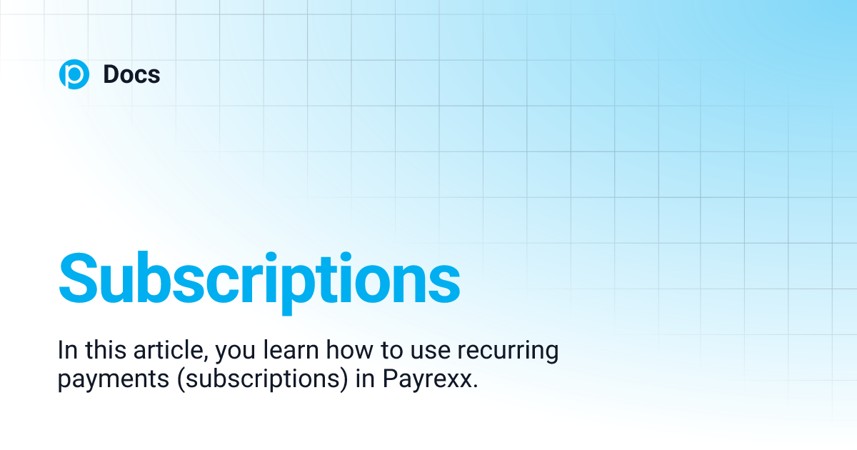 Subscriptions | Docs
