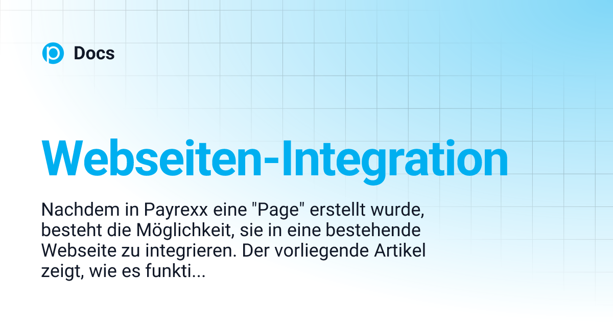 Webseiten-Integration | Docs