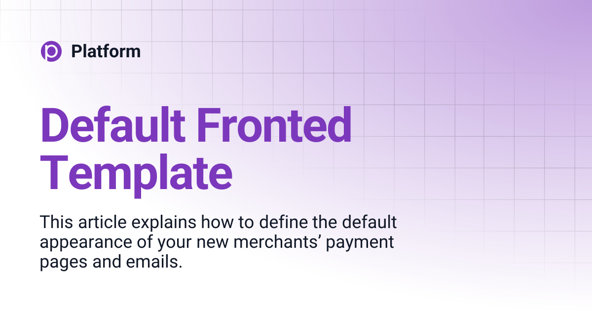 Default Fronted Template | ENGLISH | Platform