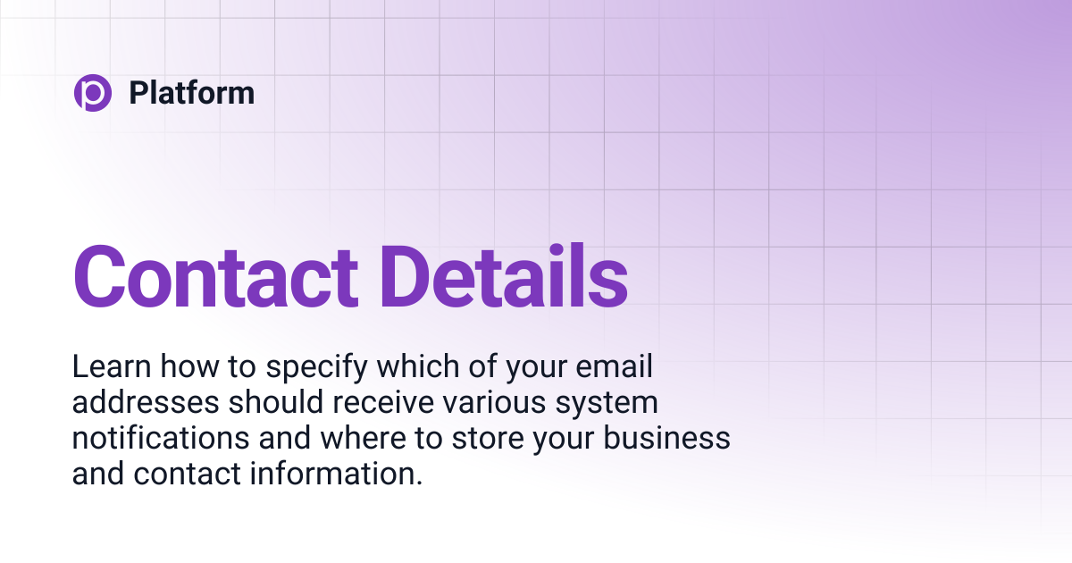 Contact Details | ENGLISH | Platform