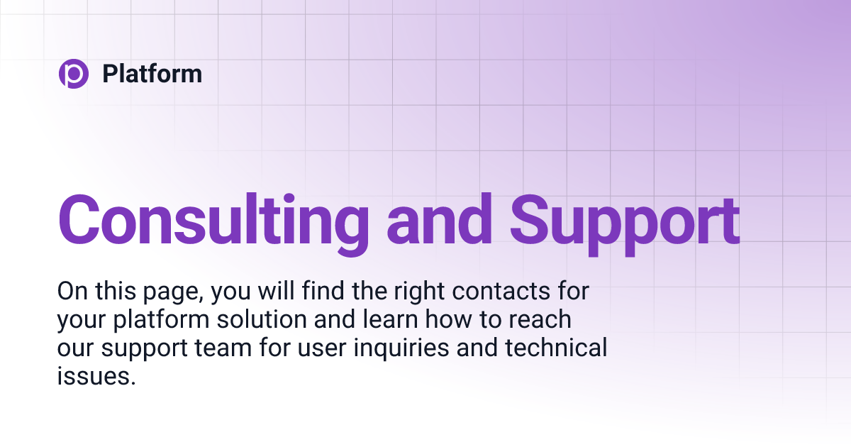 Consulting and Support | ENGLISH | Platform